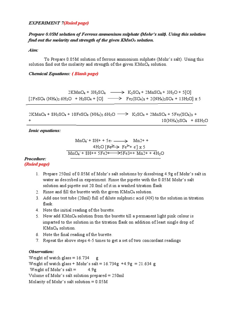 Volumetric Analysis - 1 | PDF | Titration | Chemistry