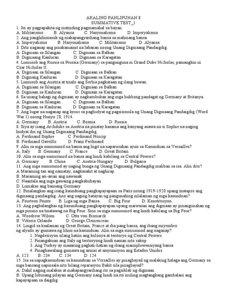 Ap8 Summative q4 | PDF