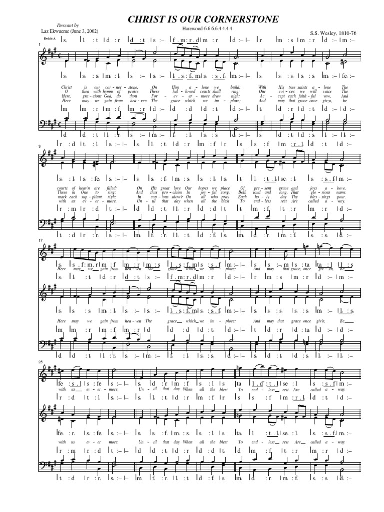 Christ Is Our Cornerstone Hymn Pdf