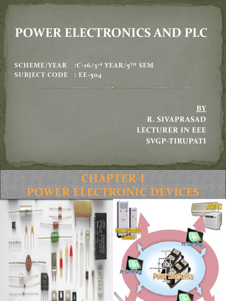 Power Electronics and PLC: SCHEME/YEAR:C-16/3 YEAR/5 SEM Subject Code ...
