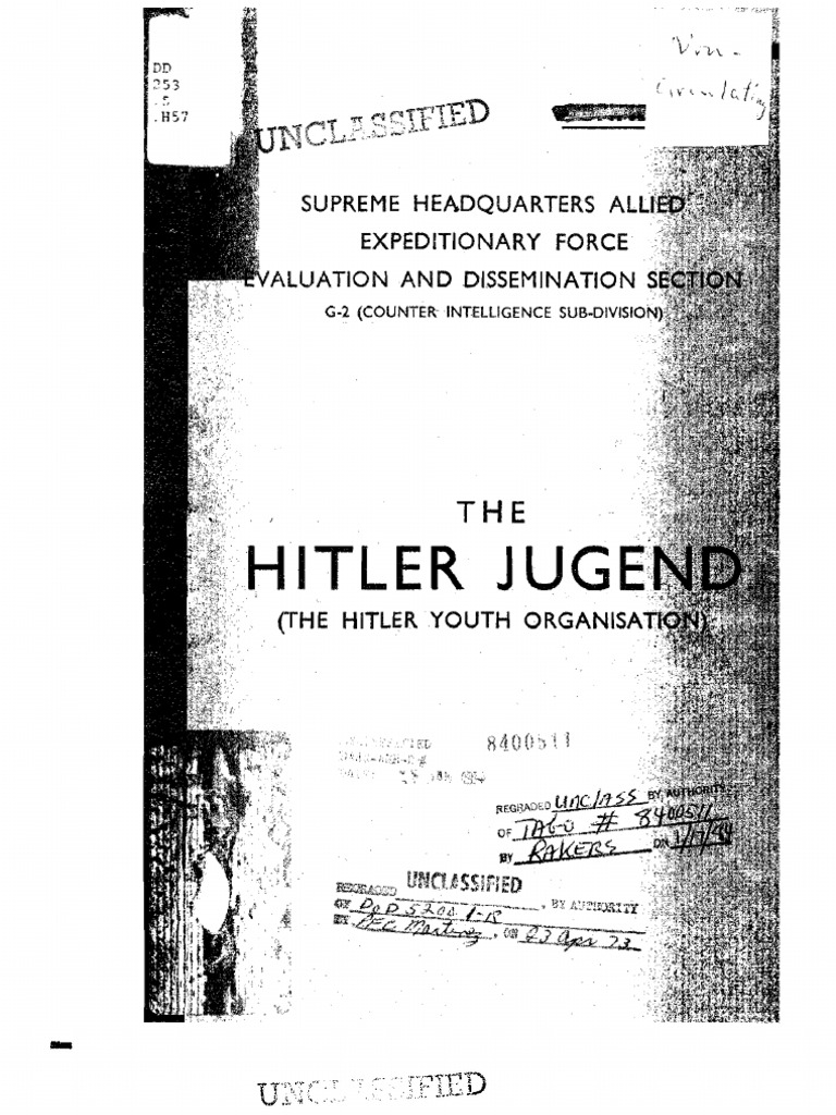 (1945) Der Hitler Jugend (The Hitler Youth) (Prepared in The United ...