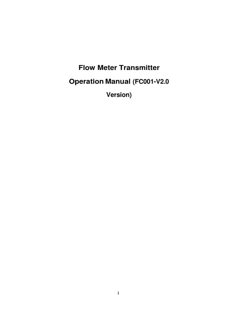 FC001 TMF Transmitter Operating Manual | PDF | Flow Measurement | Fluid ...