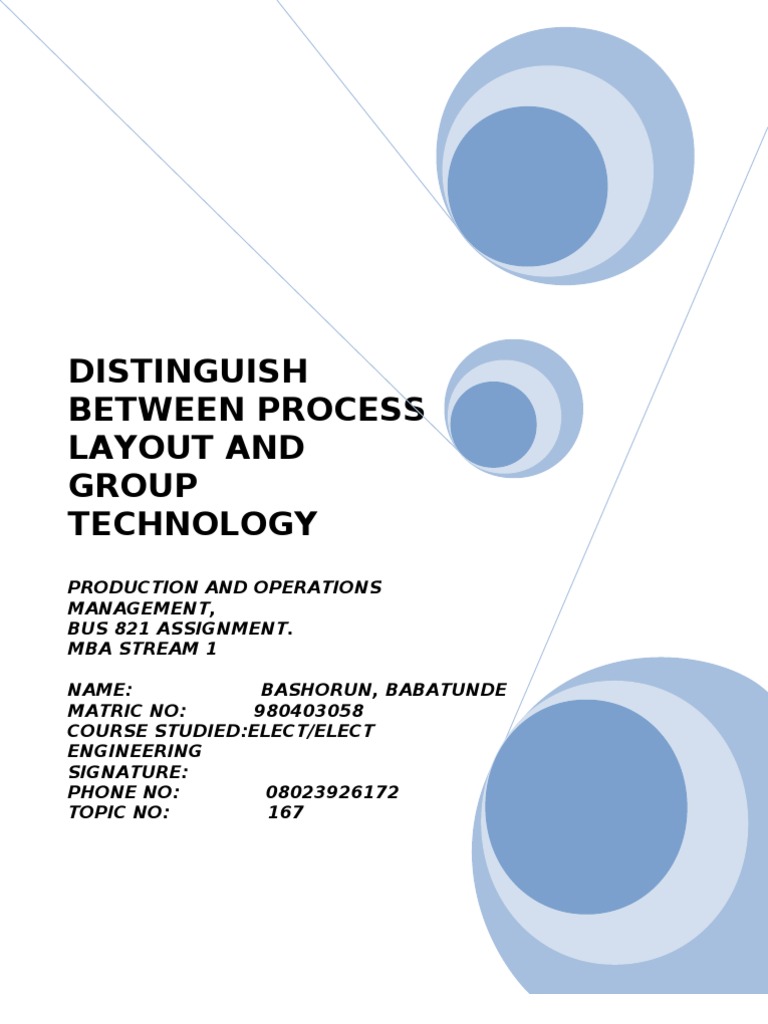Process Layout vs. Group Technology | PDF | Page Layout | Operations ...