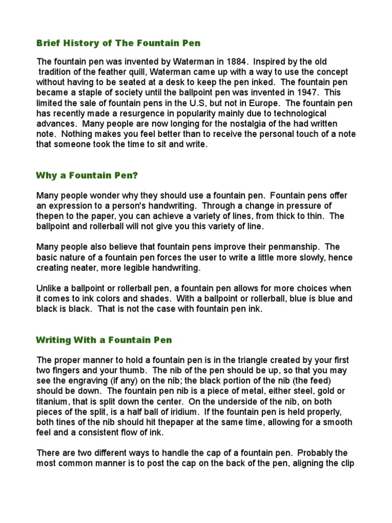 Fountain Pens | PDF | Pen | Writing Implements