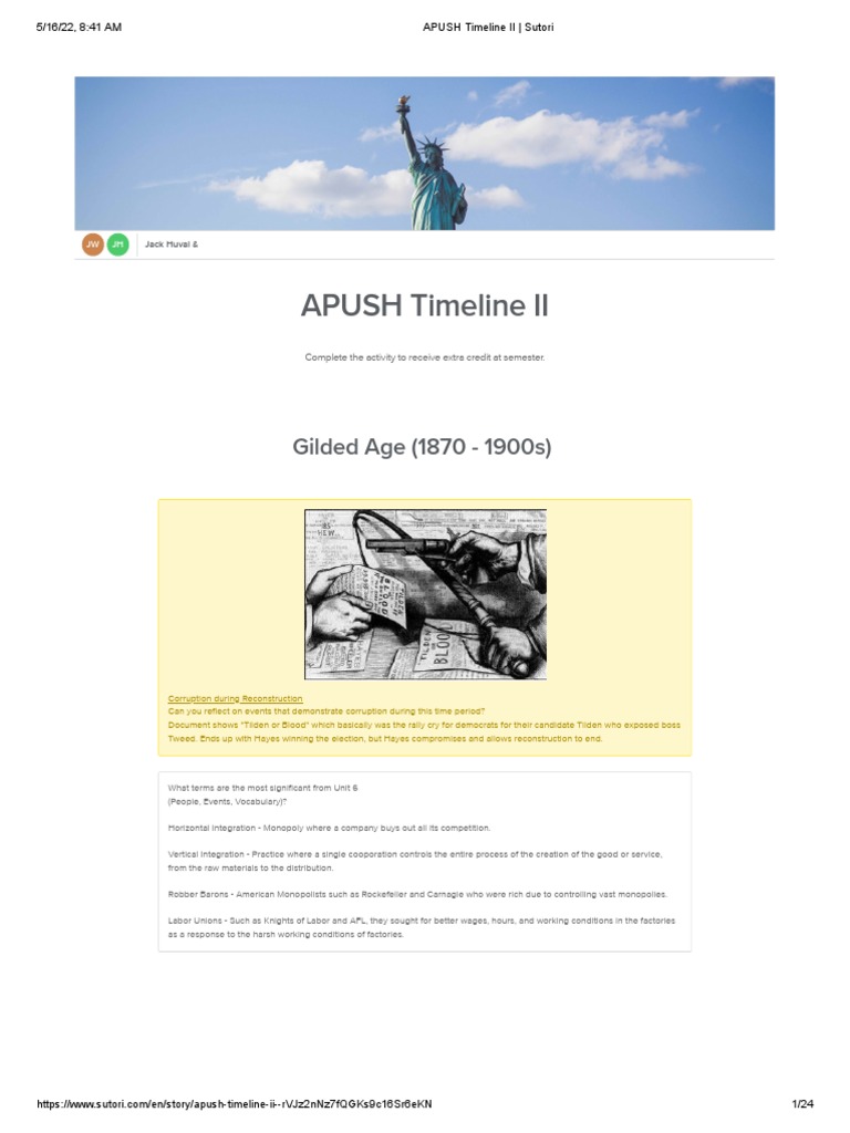 APUSH Timeline II - Sutori | PDF | Cold War | The United States
