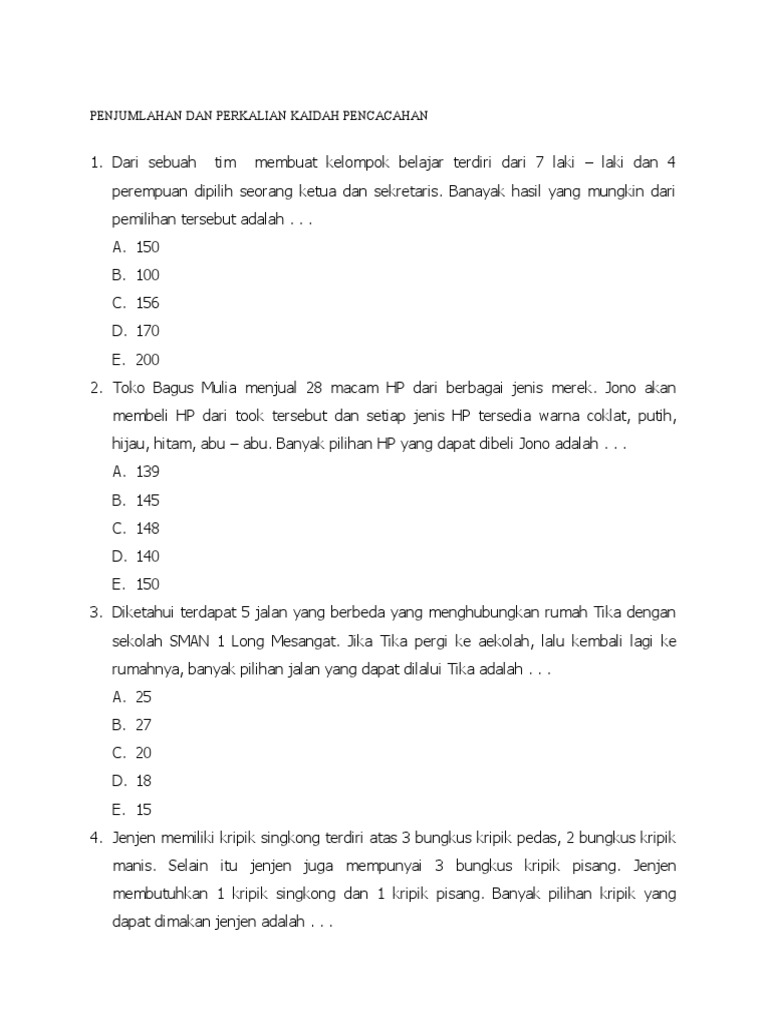 Latihan Soal Math All | PDF