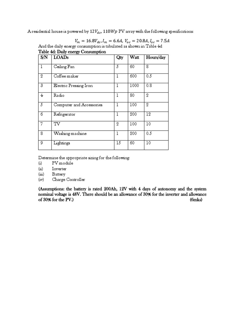 Solar PV Design Problem | PDF | Photovoltaics | Photovoltaic System