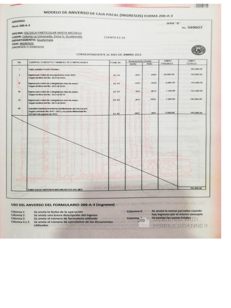 Gubernamental 63-A2 Recibo de Caja | PDF