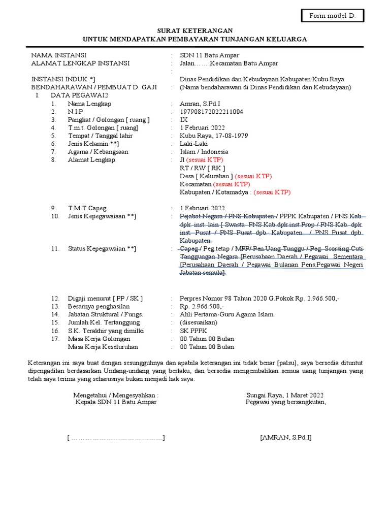 Contoh Pengisian Sekum | PDF