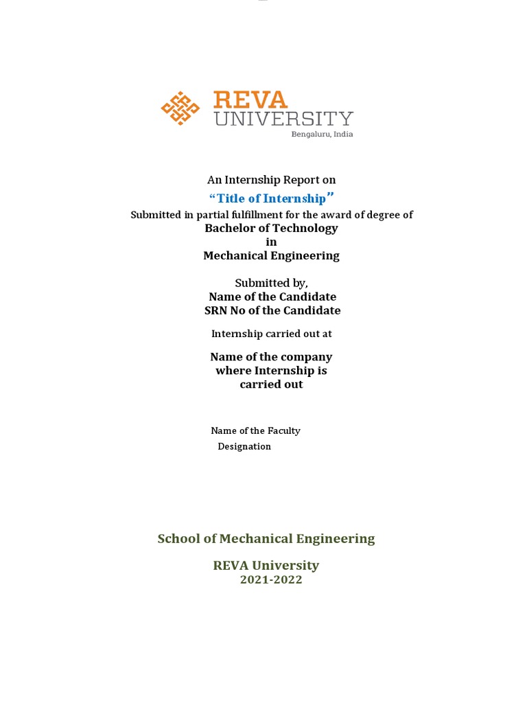 Internship-report Sample Format 1 | PDF