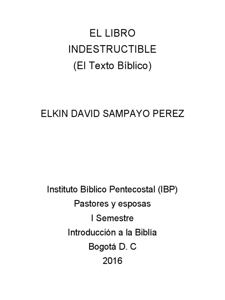 El Libro Indestructible | PDF | Biblia | King James Version