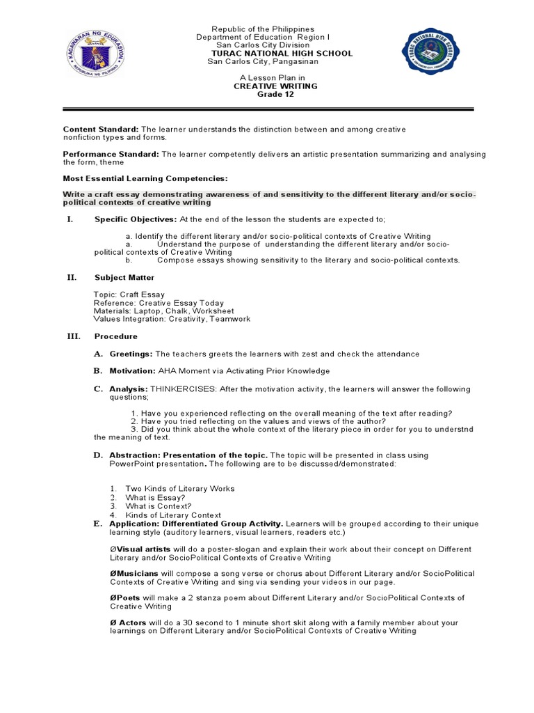 2nd CCN Lesson Plan Demo Teaching | PDF | Learning | Essays