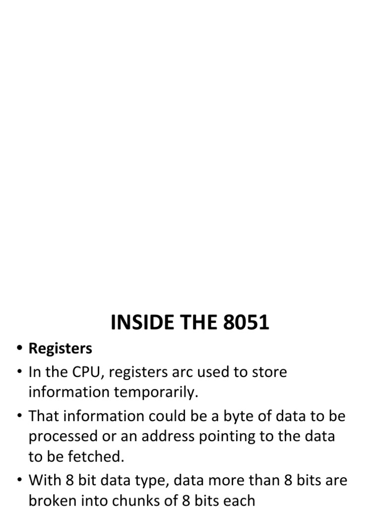 An Overview Of The Registers Memory Architecture And Instruction Set Of The 8051