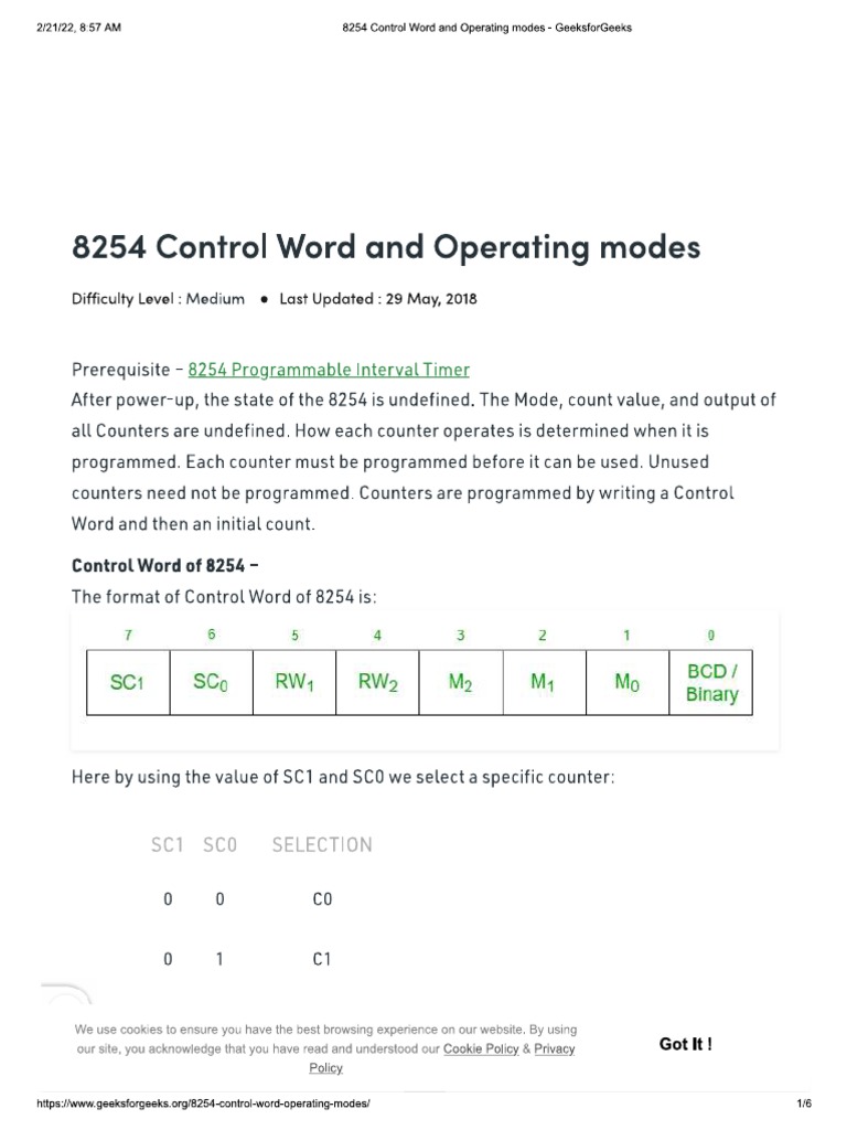 Mod 4 8254 Operation Mode | PDF