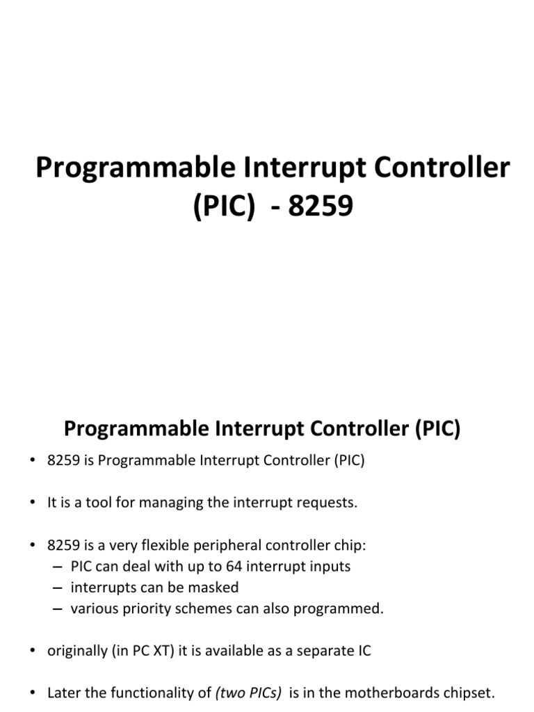 Programmable Interrupt Controller (PIC) - 8259 | Download Free PDF | Input/Output | Information Age