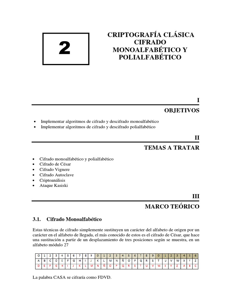 Criptografía Clásica: Cifrados y Análisis | PDF | Criptografía | Clave (criptografía)