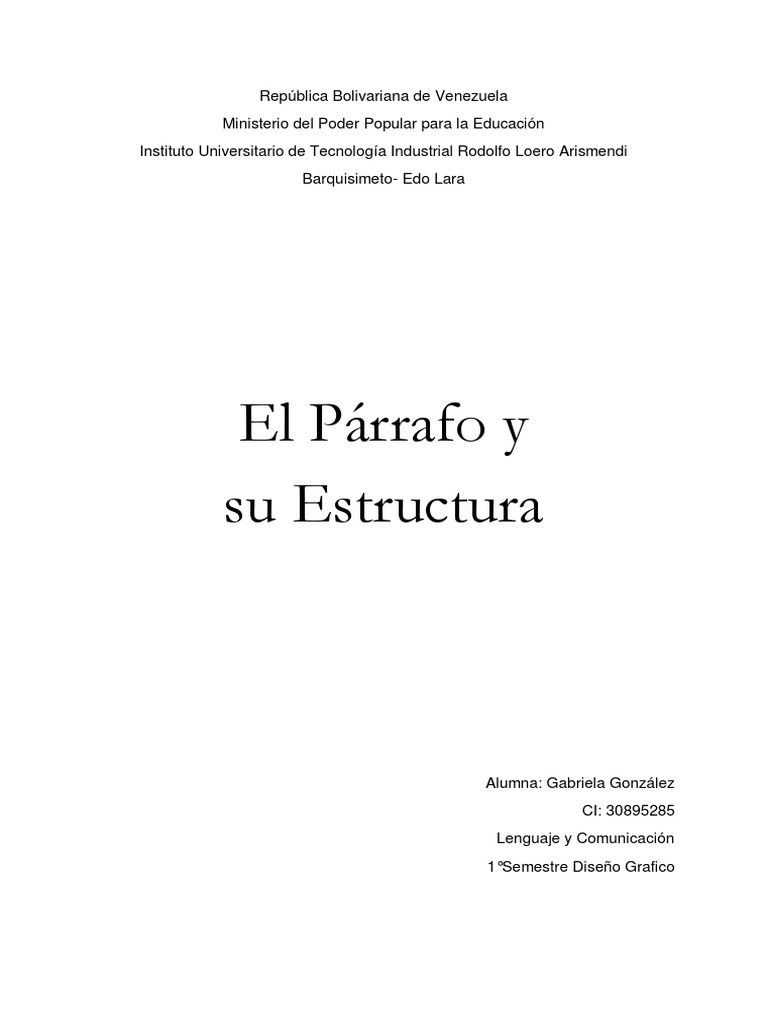 Estructura y Características del Párrafo | PDF | Oración (Lingüística ...