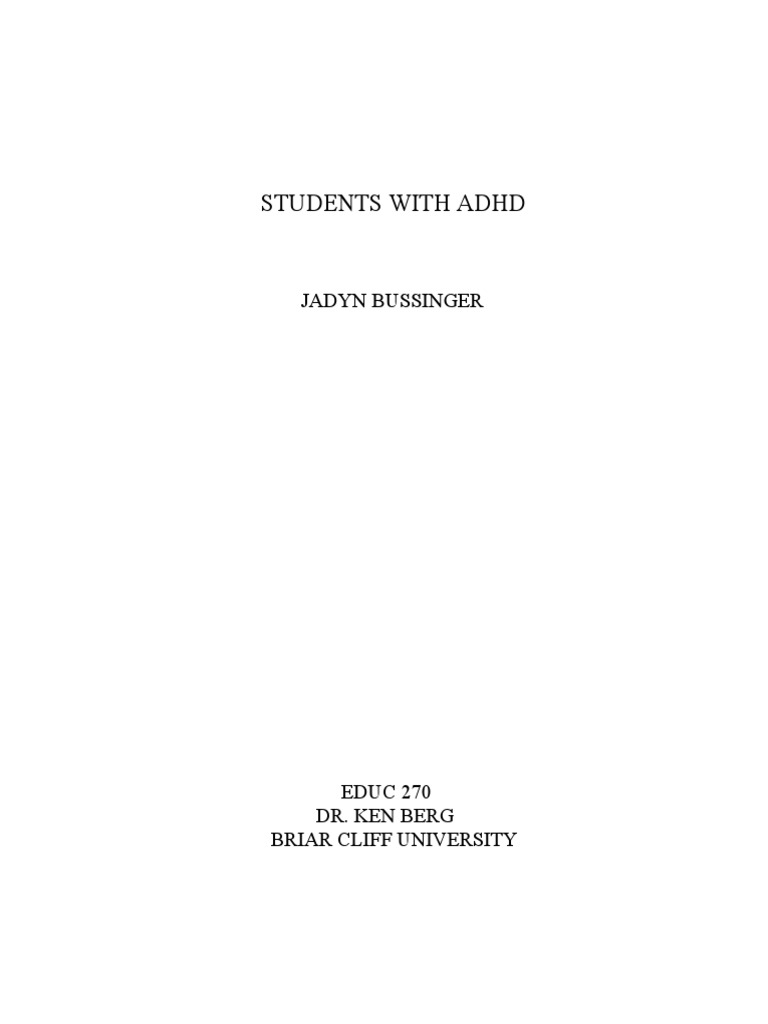 Research Paper ADHD | PDF | Attention Deficit Hyperactivity Disorder ...