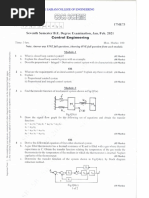 Control Engineering Question Papers | PDF | Control Theory | Cybernetics