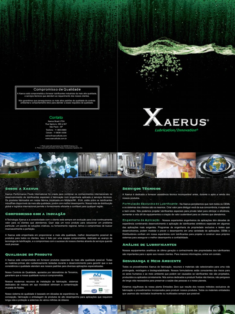 Xaerus Brochure Portuguese | PDF | Qualidade (negócios) | Petróleo