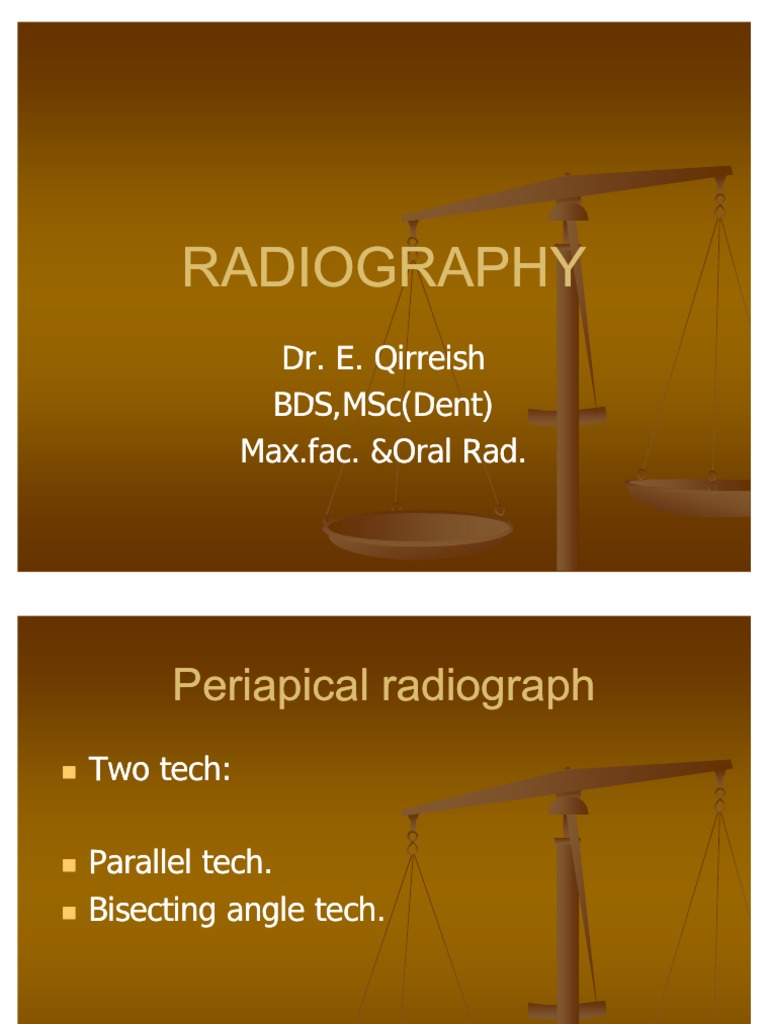 Radiography Bisecting Angle | PDF | Tooth | Radiography