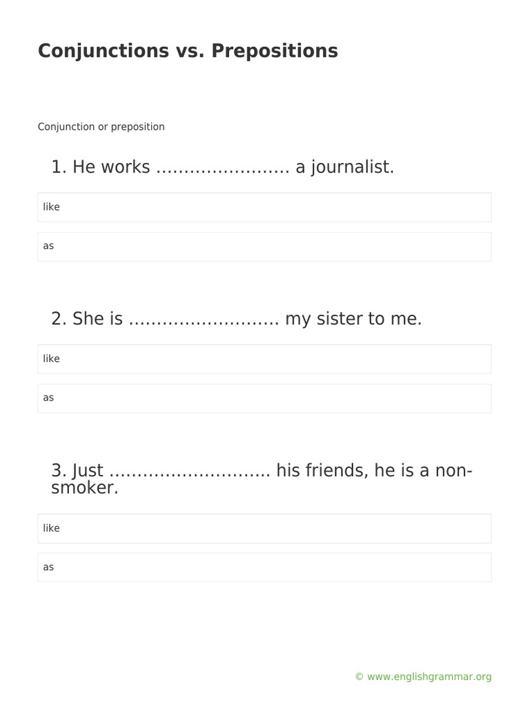 1.5conjunctions vs. Prepositions | PDF