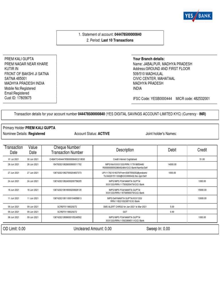 Statement of account transactions | PDF | Economies | Services (Economics)