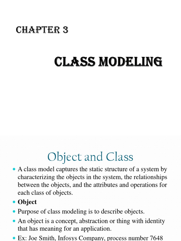 Chapter 3 Class Modeling Pdf Inheritance Object Oriented Programming Class Computer