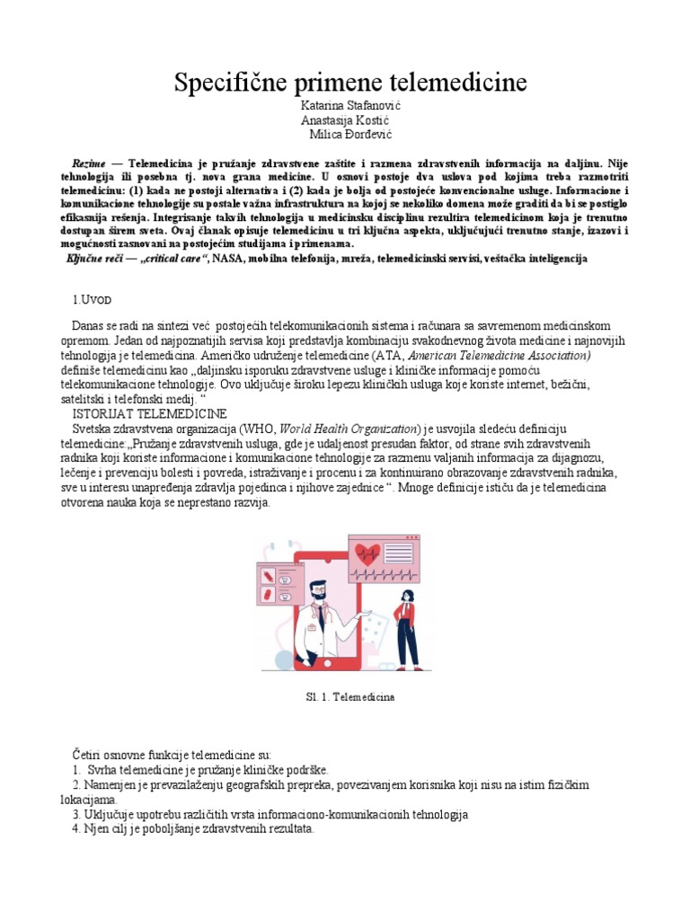 Specifične Primene Telemedicine | PDF