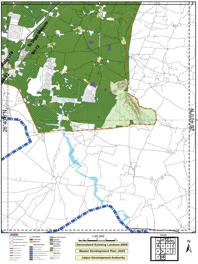 Existing Land Use Map JDA Jaipur Master Plan 2025 | PDF | Commemoration ...