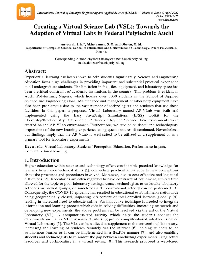 Virtual Science Lab | PDF | Web Application | Science