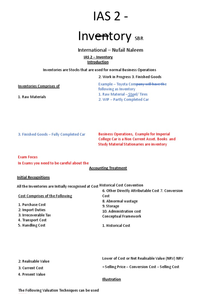 IAS 2 - Inventory | PDF | Inventory | Historical Cost
