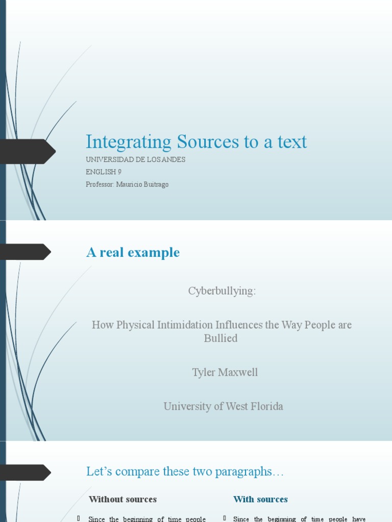 DAY 1 - Integrating Sources to a Text (Student's Version) | PDF ...