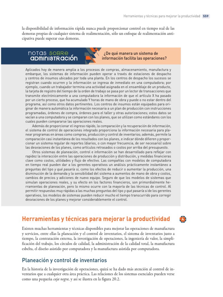 Herramientas para El Mejoramiento de La Productividad | PDF | Lean Manufacturing | Inventario
