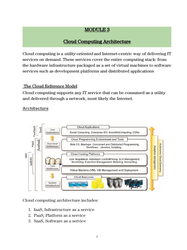 Cloud Computing Architecture Module III | PDF | Cloud Computing ...