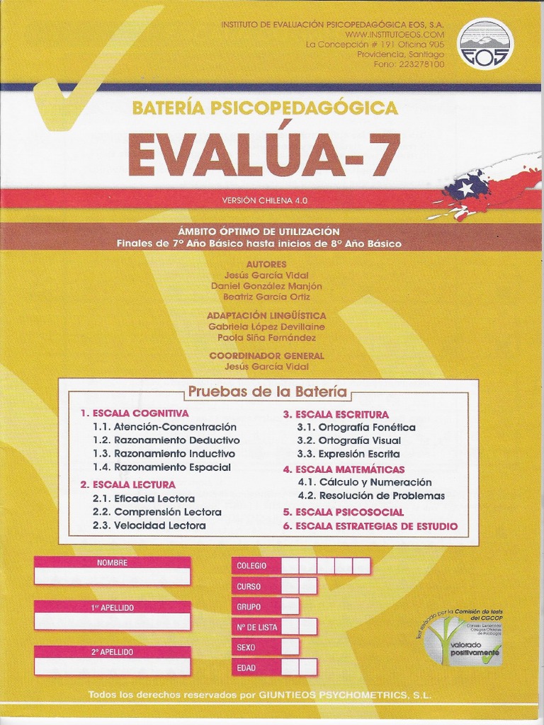 EVALÚA 7 - 4.0 Versión Chilena | PDF
