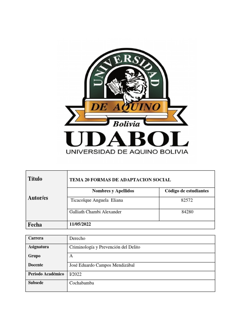 Formas de Adaptacion Social. | PDF | Comportamiento | Socialización