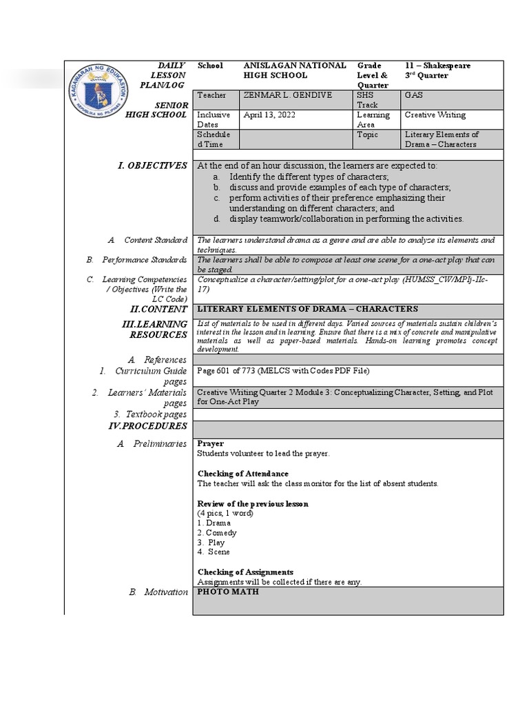 Demo LP 2021-2022 1st COT | PDF | Learning | Truth