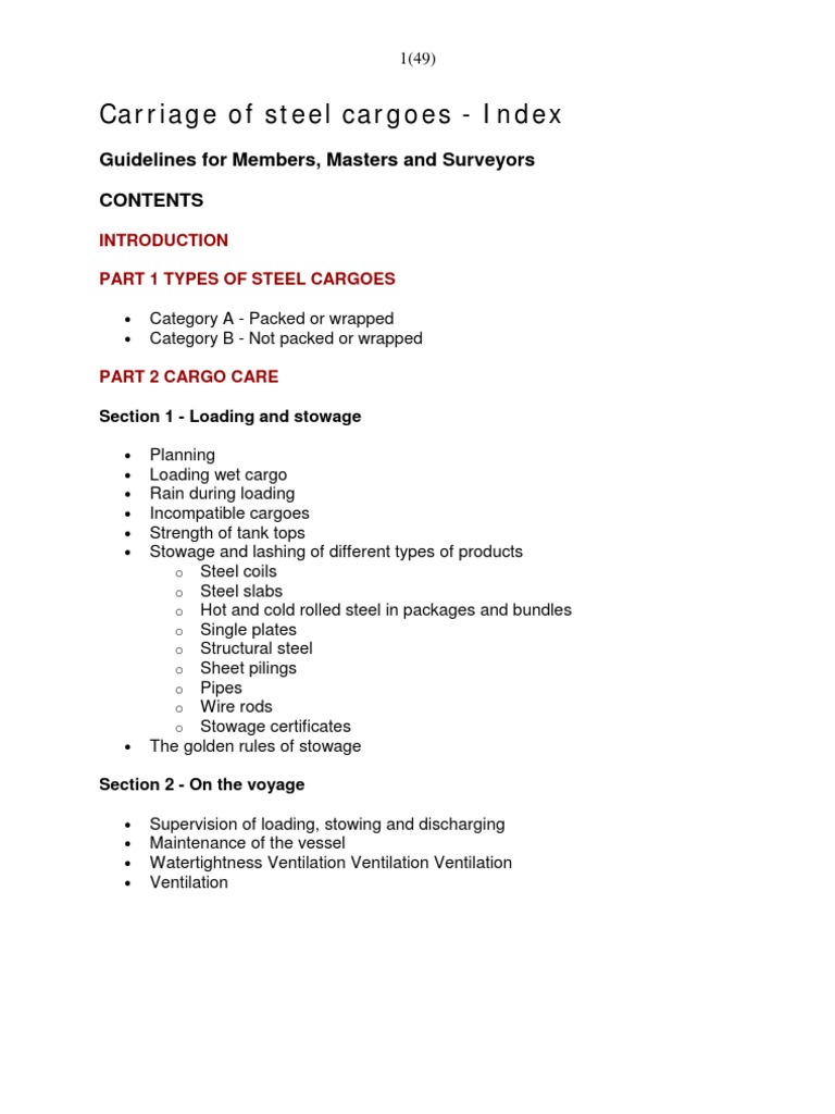 Steel Cargo | PDF | Bill Of Lading | Tonnage