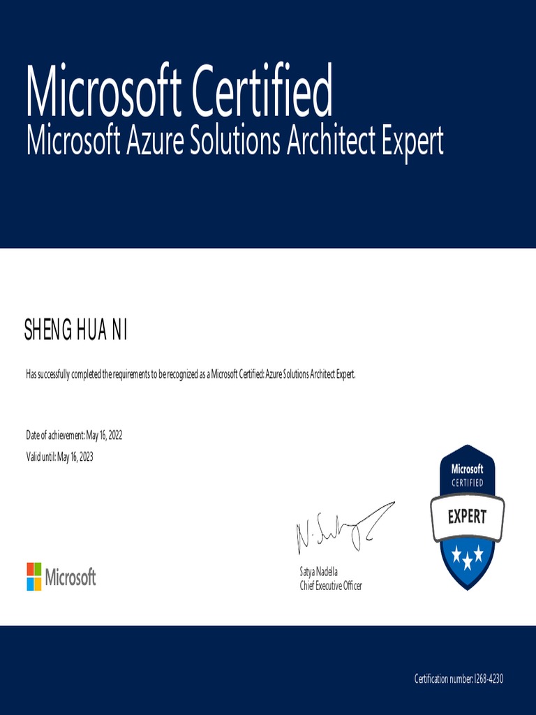 Microsoft Certified Solutions Architect | PDF