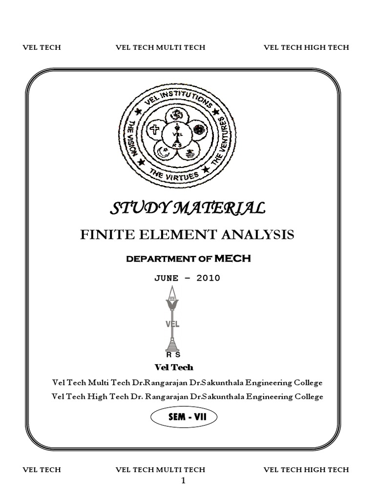 ME8692 Finite Element Analysis | PDF | Finite Element Method | Matrix (Mathematics)