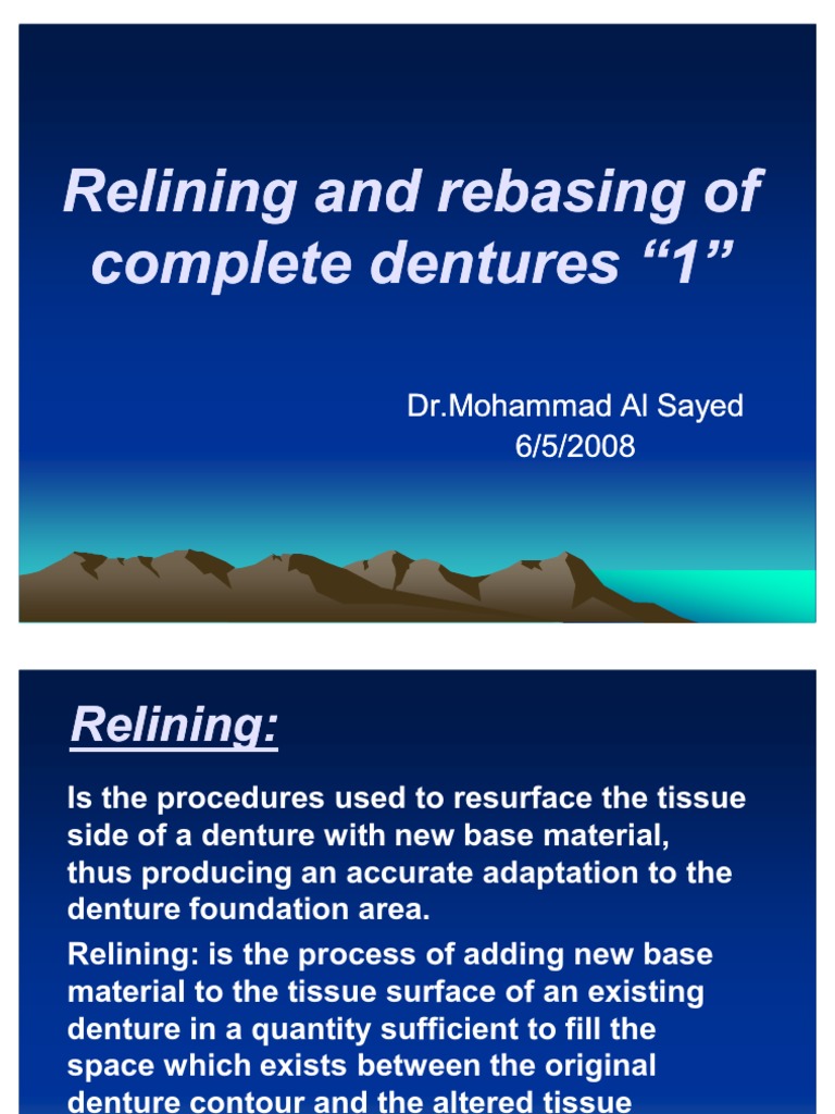 Relining and Rebasing of Complete Dentures | Dentures | Plaster
