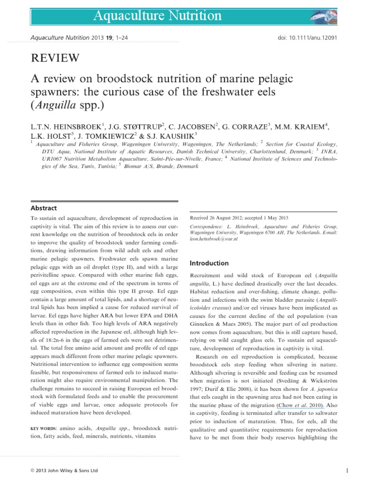A Review On Broodstock Nutrition of Marine Pelagic Spawners | PDF ...