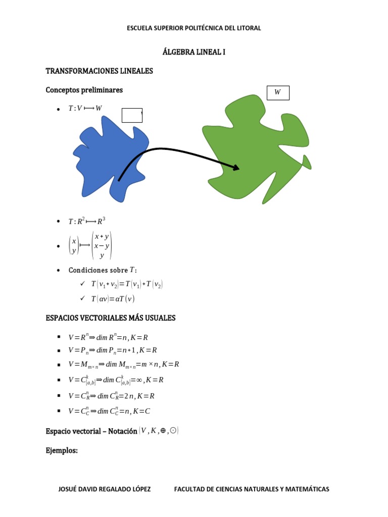 Álgebra Lineal I - Transformaciones Lineales | PDF | Mapa lineal | Espacio vectorial