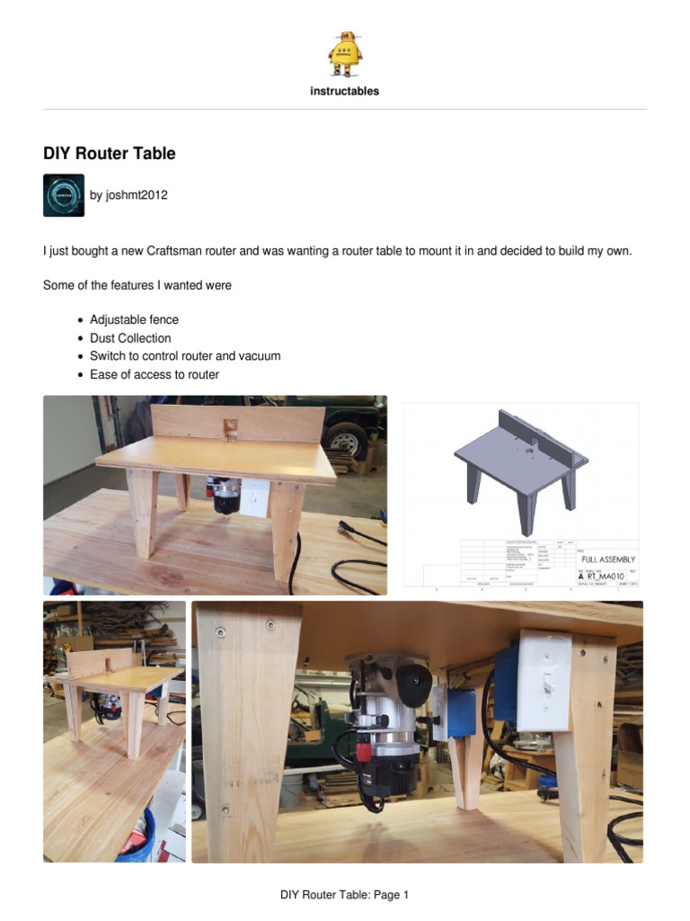 DIY Router Table: Instructables | PDF | Drill | Screw