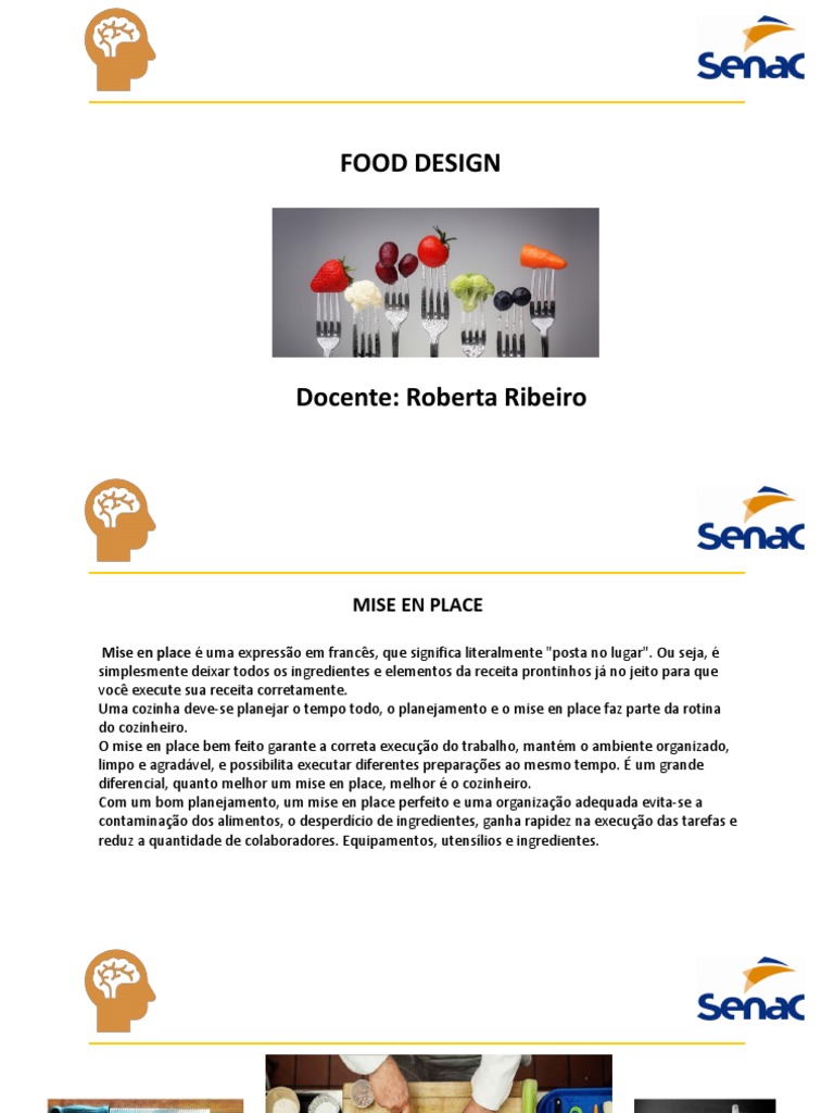Slides - Food Design 3 | PDF | Chef (culinária) | Culinária