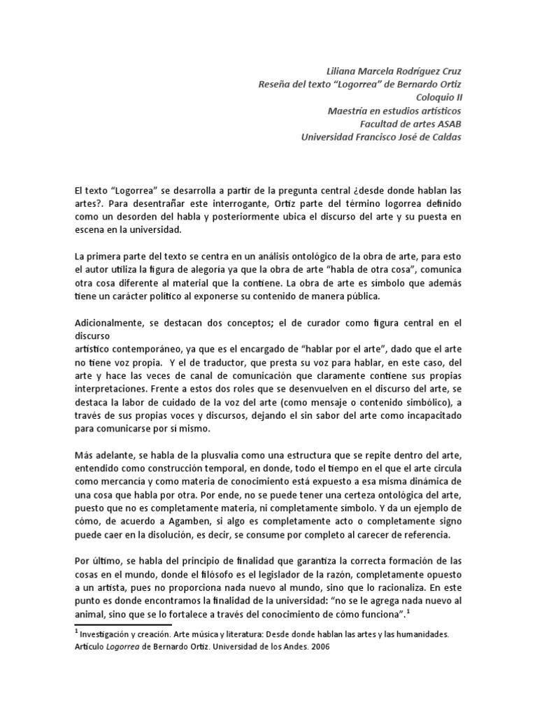 Reseña Logorrea | PDF | Conocimiento | Hablar en público