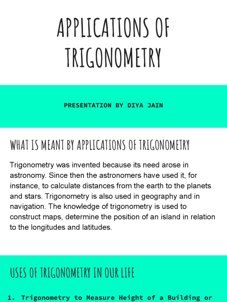 Applications of Trigonometry in Aviation, Navigation & More | PDF ...