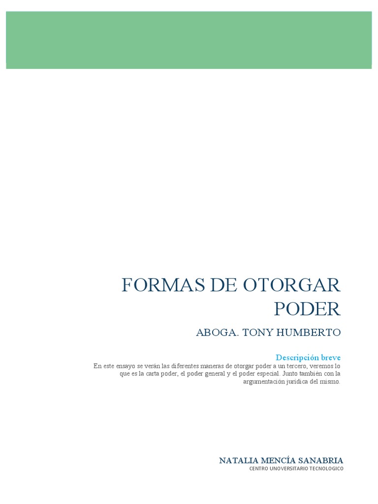Formas de Otorgar Poder | PDF | Gobierno | Justicia