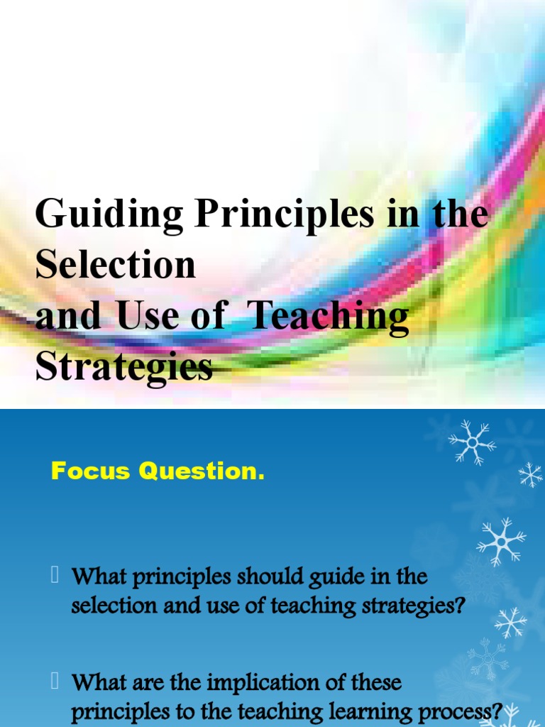 Guiding Principles and Effective Teaching Strategies for Student ...